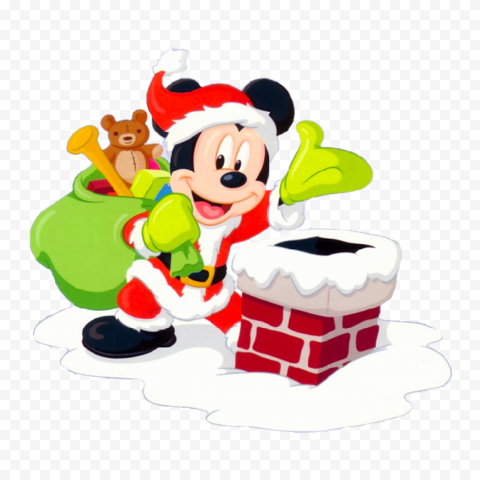 Mickey Mouse Santa Claus Chimney Image PNG | Citypng