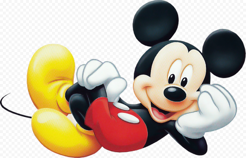 Mickey Mouse Smiling Face Laying Down PNG | Citypng