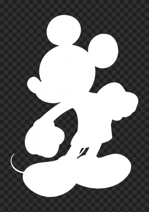 Mickey Mouse Standing White Silhouette HD PNG | Citypng