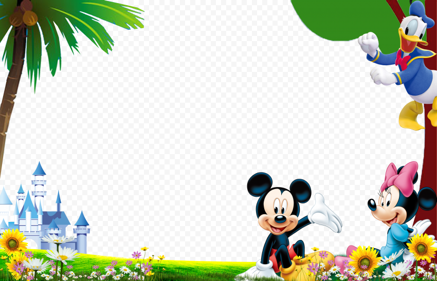 Mickey Mouse With Friends Photo Frame HD PNG | Citypng