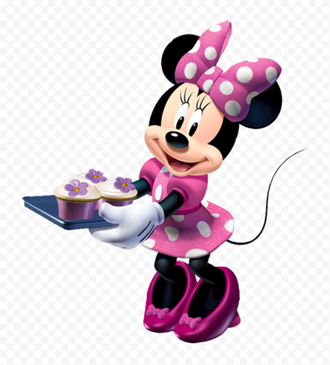 Minnie Mouse Holding Cake Image PNG | Citypng