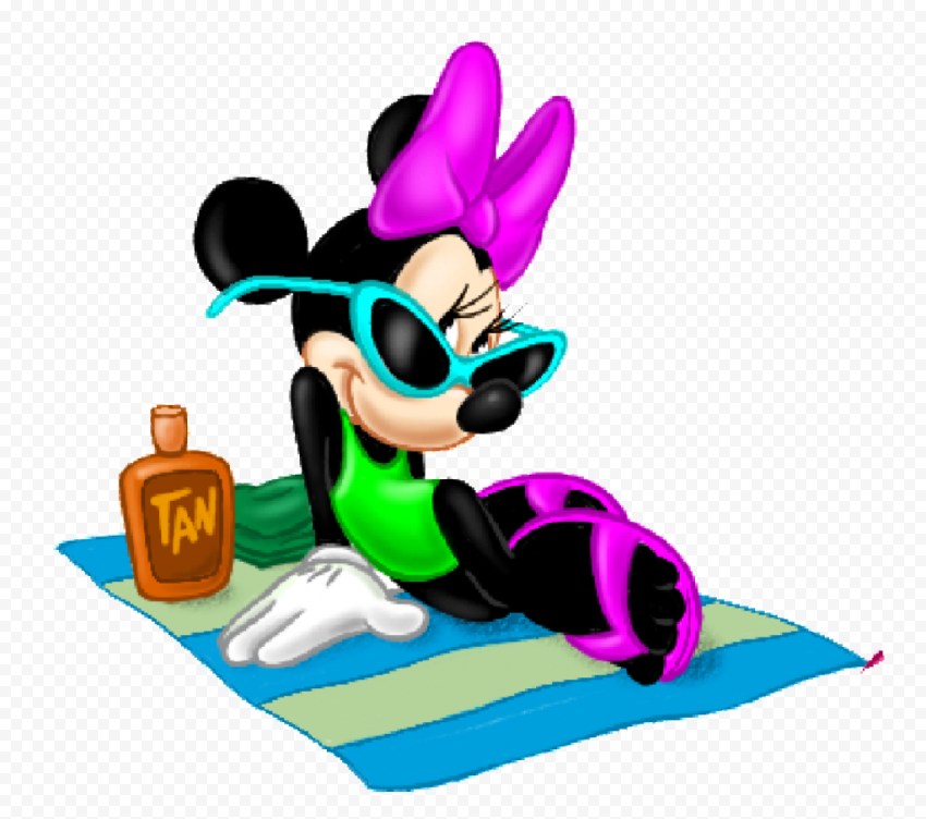 Minnie Mouse On Beach Cartoon PNG | Citypng