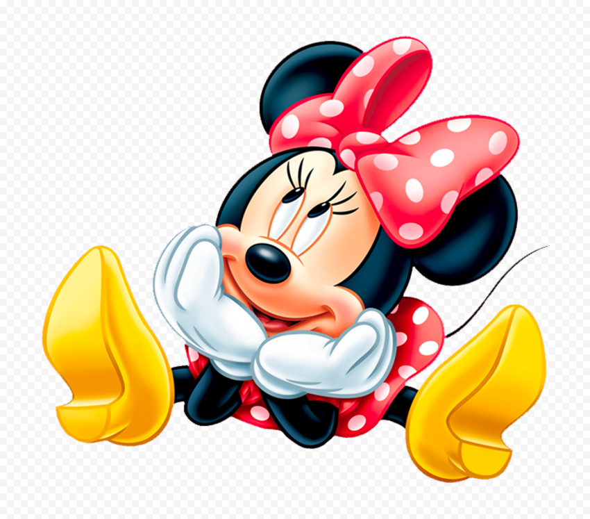 Minnie Mouse Sitting Down Illustration Image PNG | Citypng