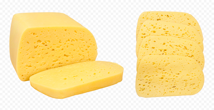 Cheese Bar And Slices On A Wooden Round Board PNG | Citypng