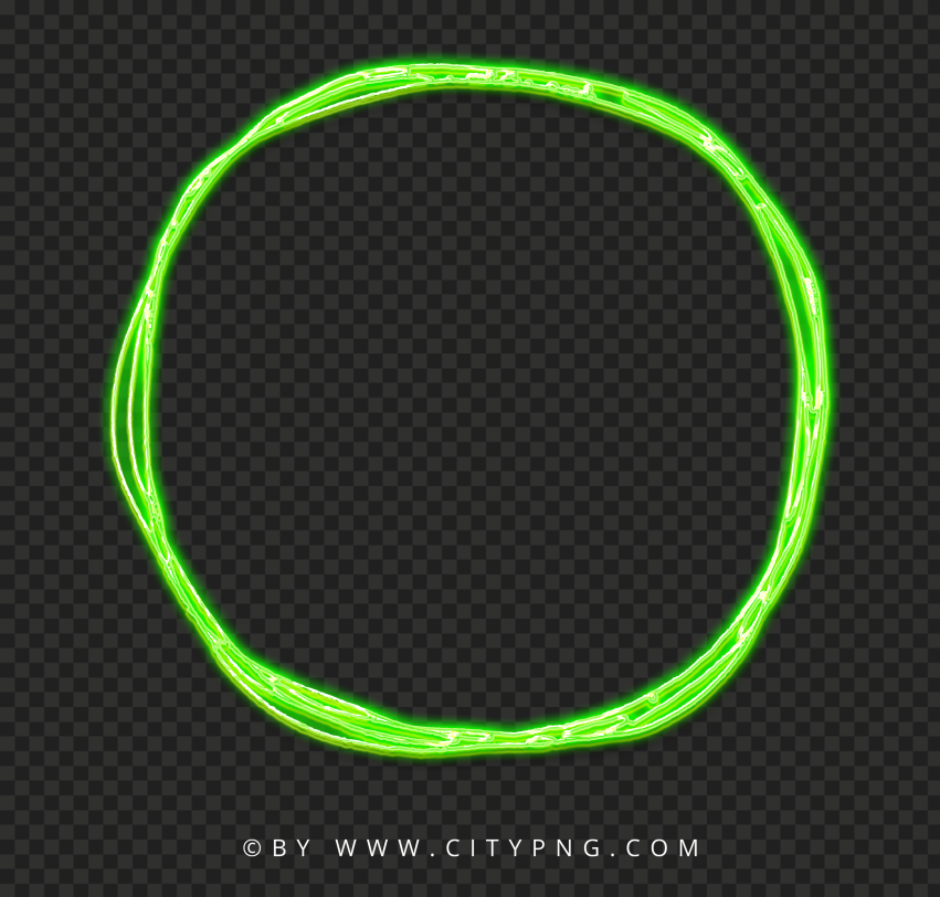 Neon Doodle Sketch Drawing Green Circle PNG IMG | Citypng