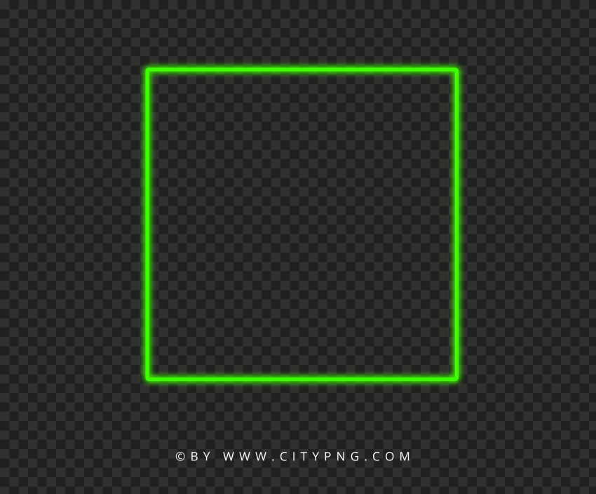Neon Green Square Frame HD PNG | Citypng