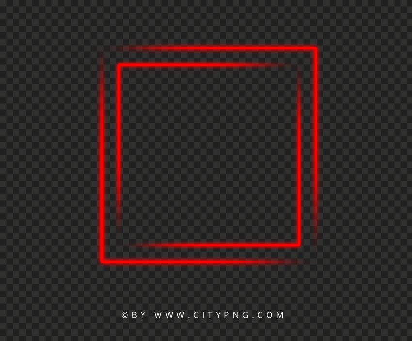 Neon Red Square Double Frame PNG Image | Citypng