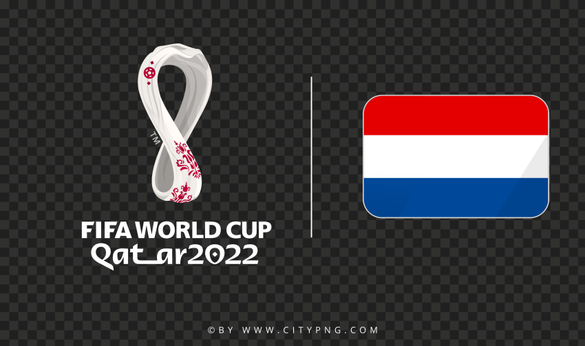 Netherlands Flag With Qatar 2022 World Cup Logo PNG | Citypng