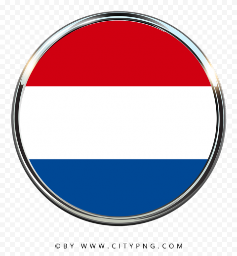 Netherlands Round Metal Framed Flag Icon PNG | Citypng