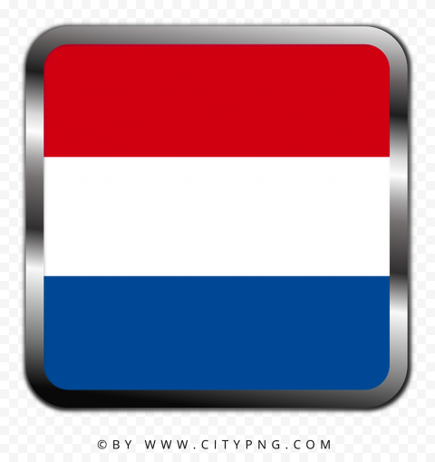 Netherlands Square Metal Framed Flag Icon PNG | Citypng