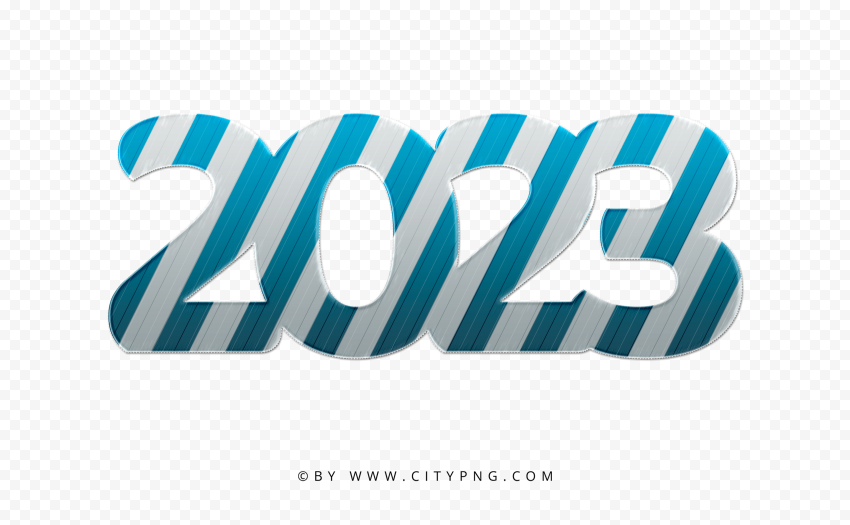 New Year 2023 Text Blue Candy Cane Style HD PNG | Citypng