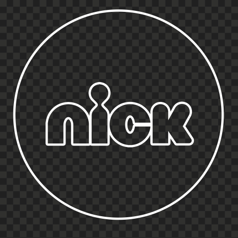 Nick Round White Outline Logo Icon | Citypng