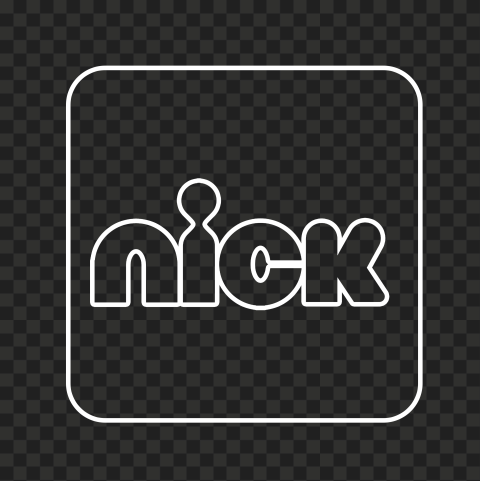 Nick Square White Outline Logo Icon PNG | Citypng