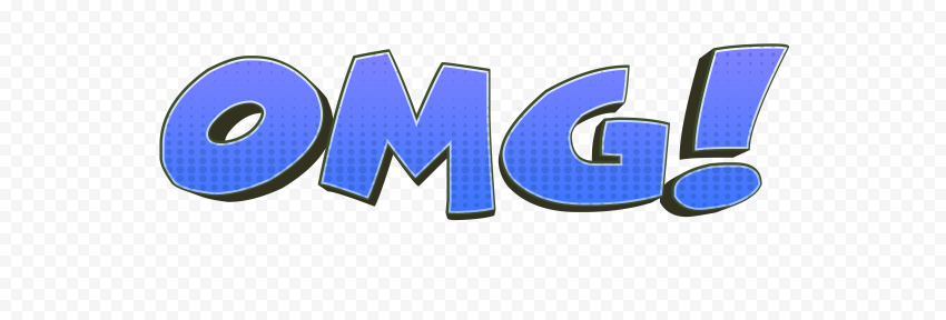 OMG! Blue Comic Word Expression HD PNG | Citypng