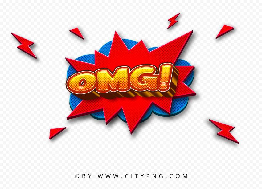 OMG Expression Comic Pop Art Image PNG | Citypng