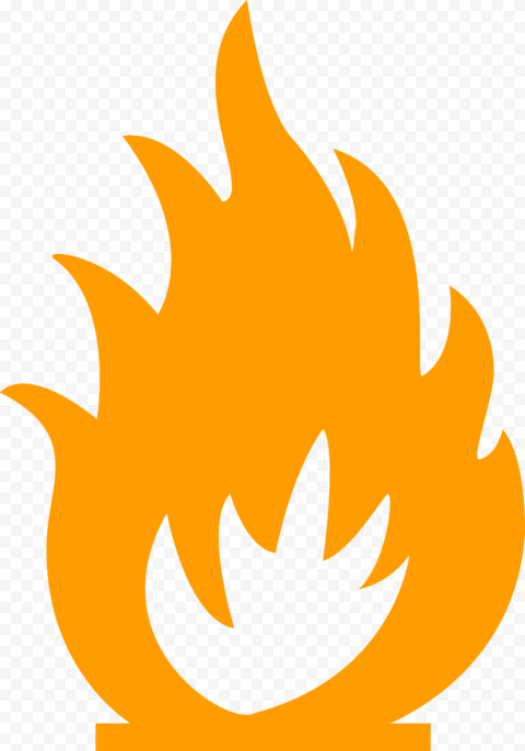 Orange Fire Flame Silhouette Symbol Icon | Citypng