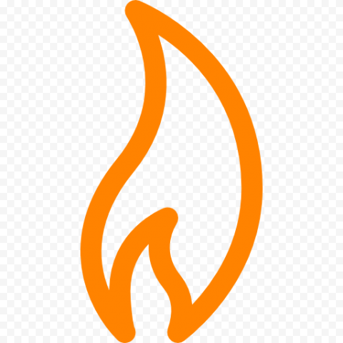 Orange Outline Flame Fire Icon PNG | Citypng
