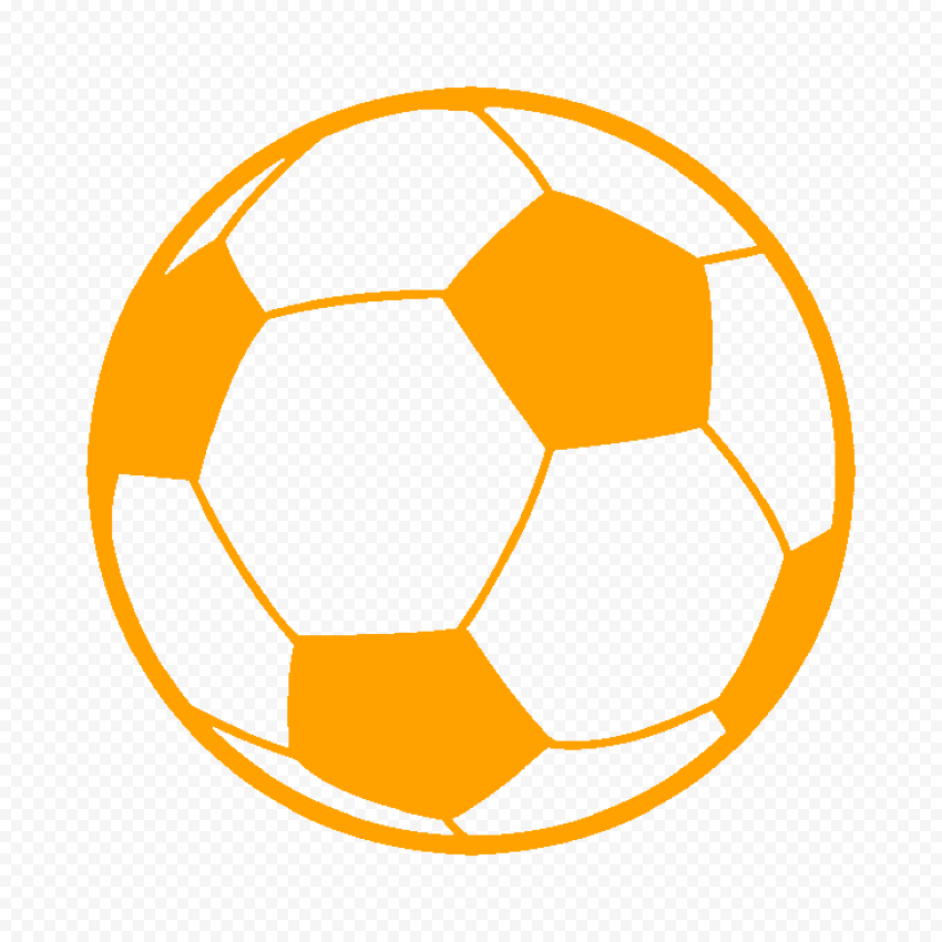 Orange Outline Soccer Ball Icon Transparent Background | Citypng