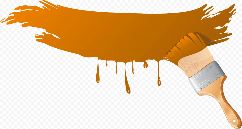 Orange Paint Brush Illustration Cartoon PNG | Citypng