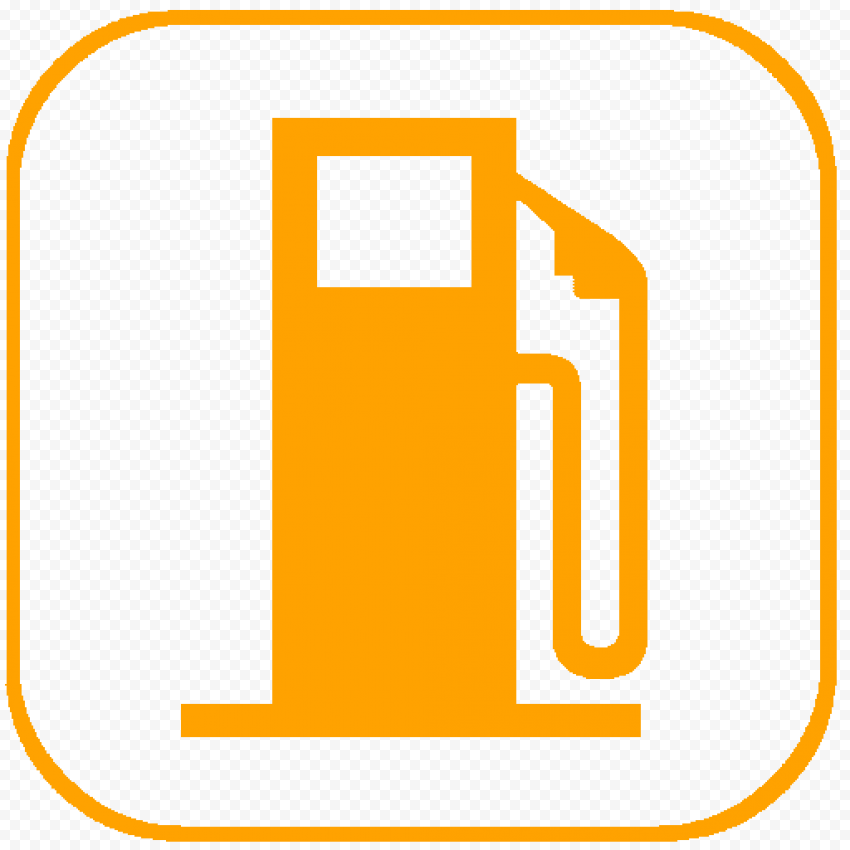 Orange Petrol Pump Square Icon Image PNG | Citypng