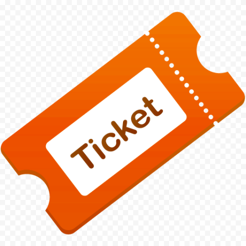 Orange Ticket Vector Flat Logo Icon Image PNG | Citypng