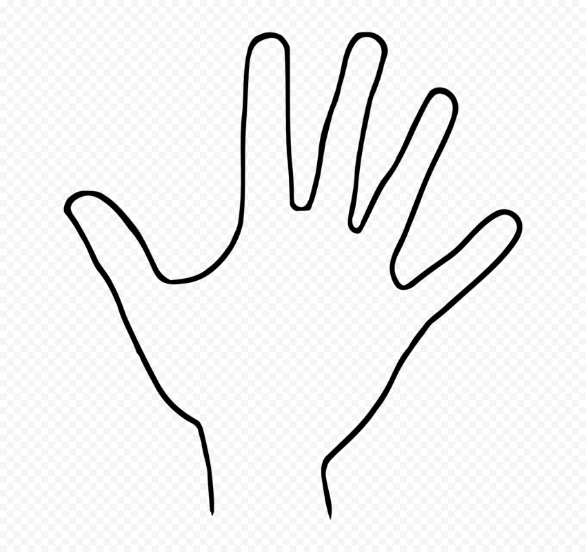 Outline Line Black Open Right Hand Transparent PNG | Citypng