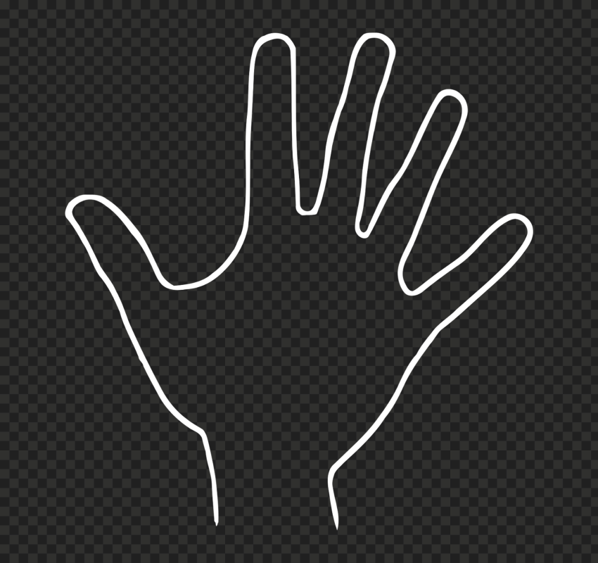 Outline Line White Open Right Hand PNG Image | Citypng