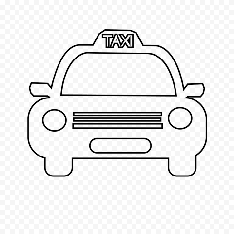 Outline Taxi Cab Car Front View | Citypng