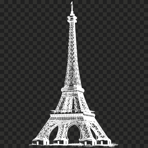 Paris Tower White Sketch Silhouette PNG Image | Citypng