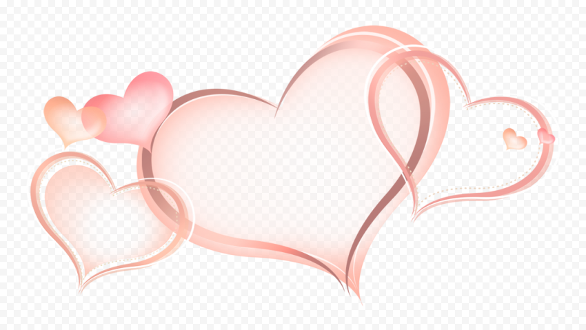 Peach Color Hearts Love Valentine HD PNG | Citypng