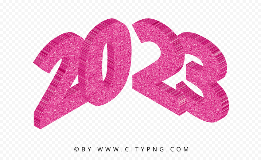 Pink 2023 Glitter 3D Text FREE PNG | Citypng