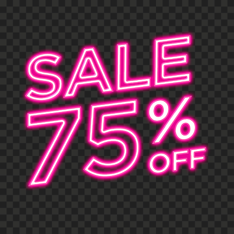 Pink 75% Off Sale Neon Sign FREE PNG | Citypng