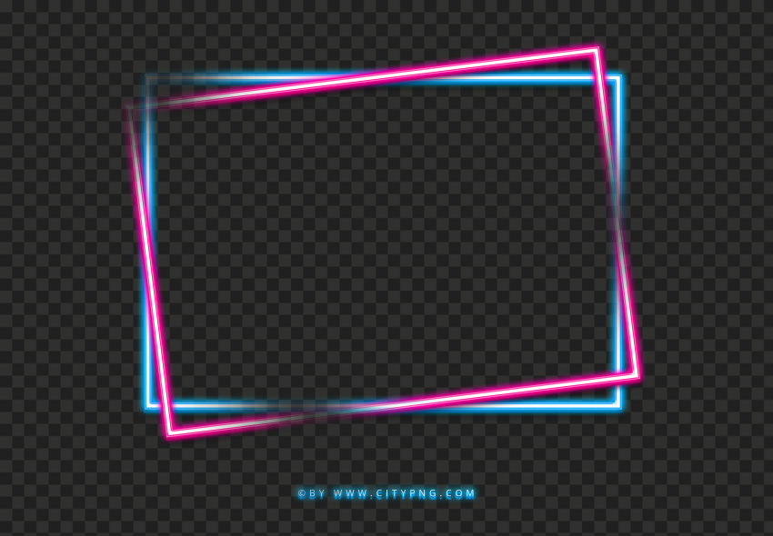 Pink & Blue Neon Double Frame Download PNG | Citypng