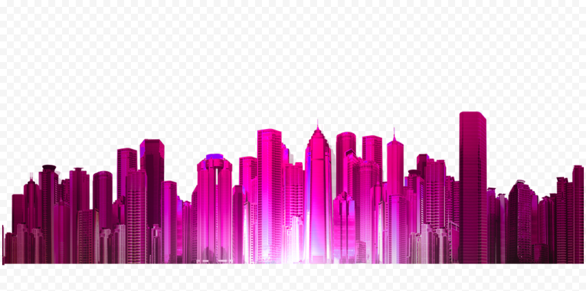 Pink Cityscape Building City Silhouette PNG Image | Citypng