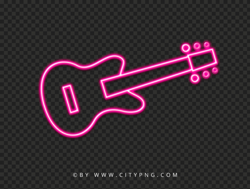 Pink Neon Guitar HD Transparent Background | Citypng