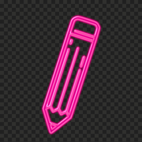 Pink Outline Neon Pencil PNG | Citypng