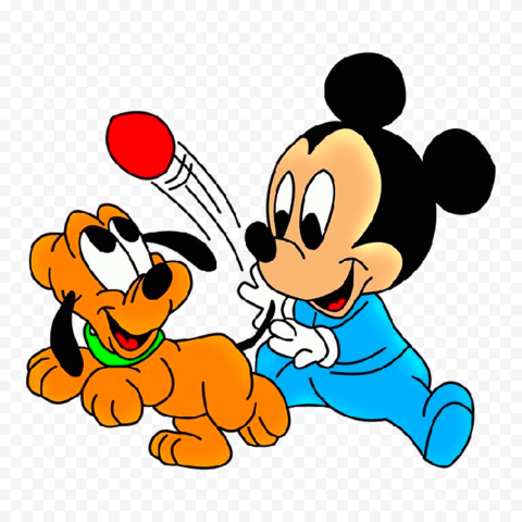 Pluto And Mickey Mouse Babies Playing Clipart PNG | Citypng