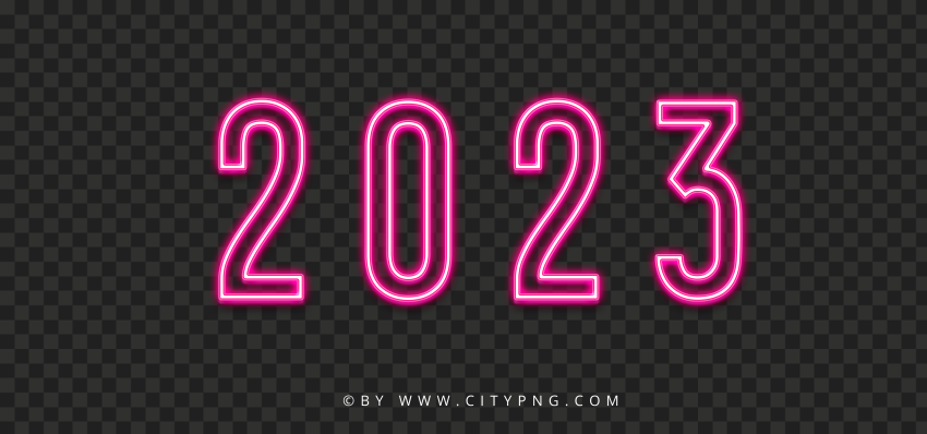 HD 2023 Pink Neon Glowing Sign Transparent PNG | Citypng