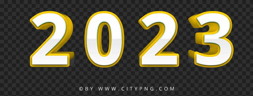 HD 2023 New Year 3D Orange Logo Text Transparent PNG | Citypng