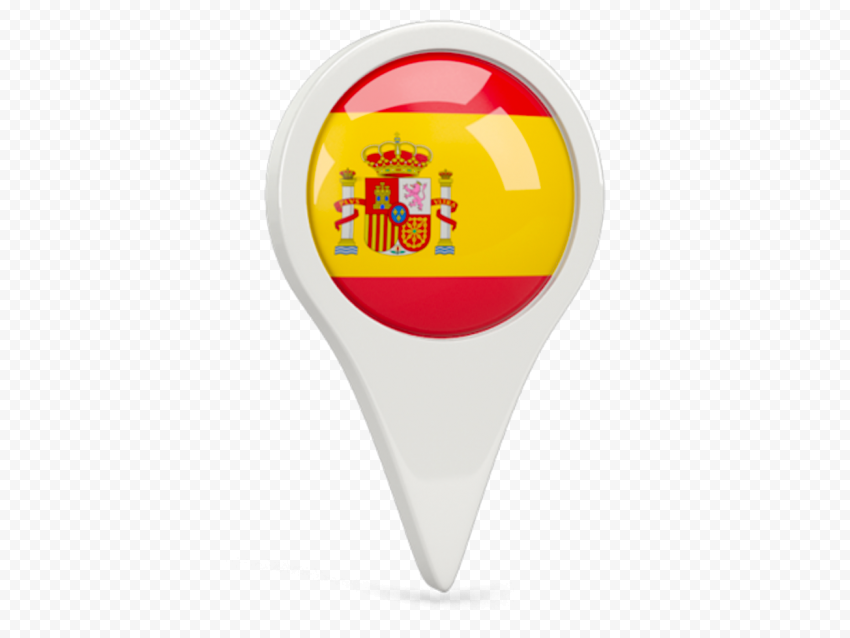 PNG 3D Map Pin With Spain Flag | Citypng