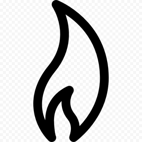 PNG Black Outline Flame Fire Icon | Citypng