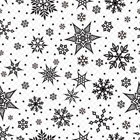 PNG Black Snowflakes Seamless Pattern | Citypng