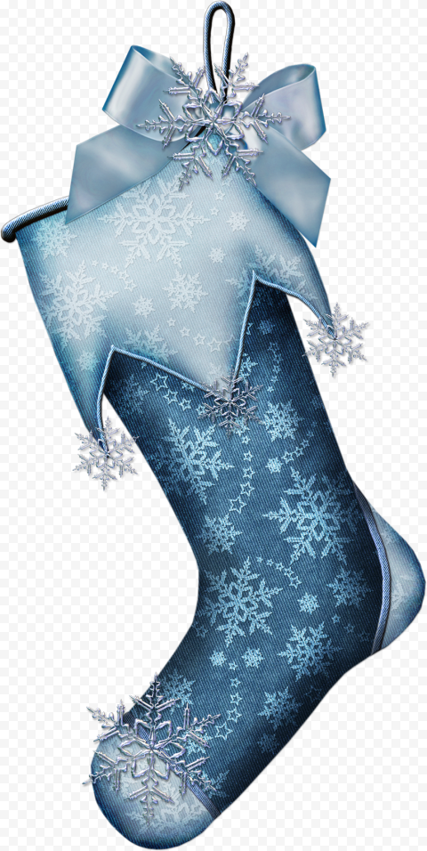 PNG Blue Christmas Santa Decorated Boot Shoe | Citypng