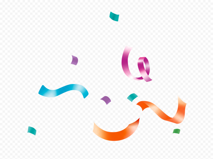 Vector Colorful Party Birthday Confetti Streamer PNG | Citypng