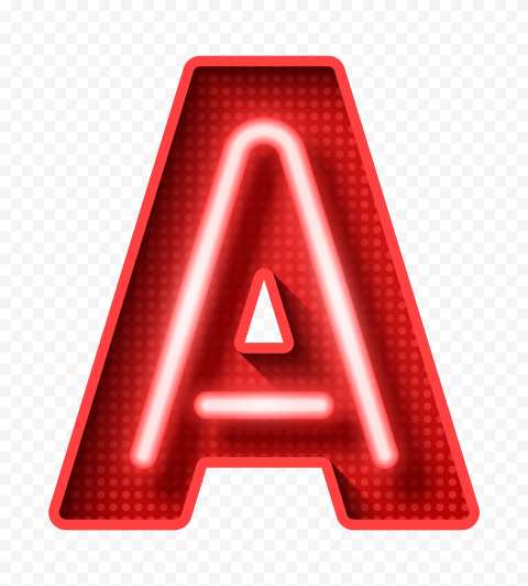HD Red A Italic Letter Alphabet Outline Neon PNG | Citypng