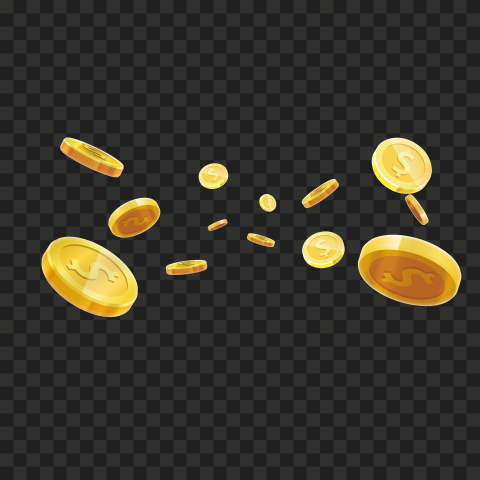 Gold Coin Falling Png