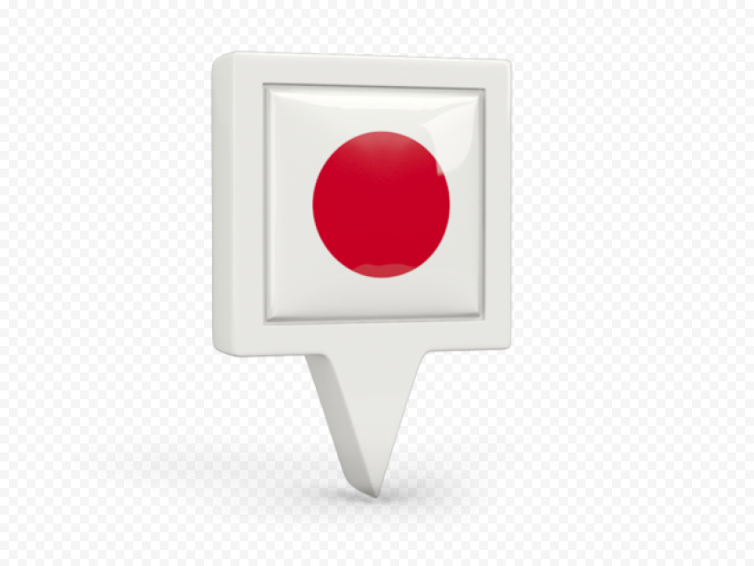 PNG JPN Japan 3D Glossy Map Pin Icon | Citypng