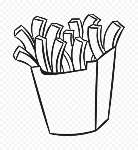 PNG Outline Clipart French Fries Cup | Citypng