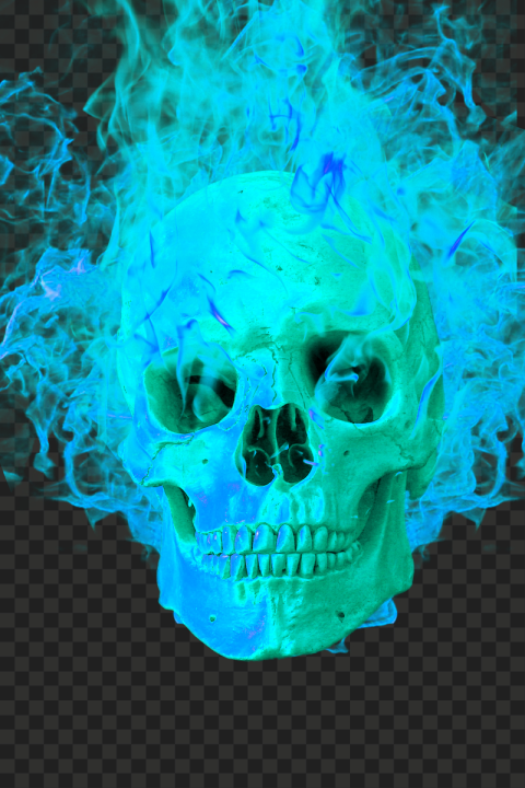 Blue Fire Skull