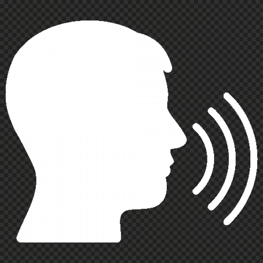 PNG Speak Face Human Voice White Icon | Citypng